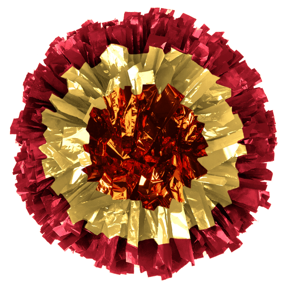 Custom Bullseye Metallic Junior Show Poms | Pom Express