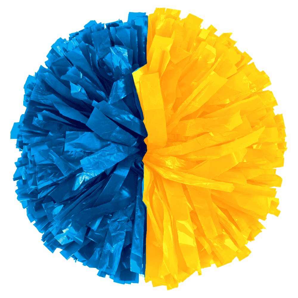Custom Half & Half Metallic Show Poms – Pom Express